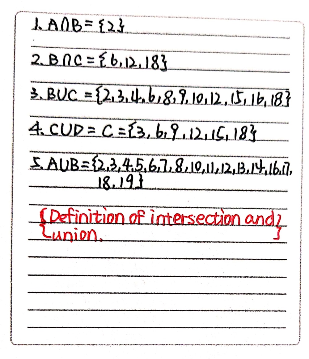 Solved: Activity Number 4: Let U= 1,2,3,...,19,20. A=(2,3,5,7,11,13,17,19) B= 2,4,6,8,...,18 C=3 ...