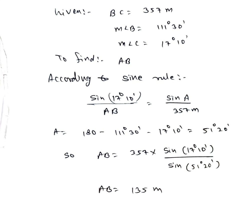 To find the distance AB across a river, a surveyor - Gauthmath