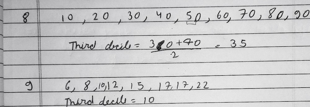 8. What is the 3rd decile of the given test scores - Gauthmath
