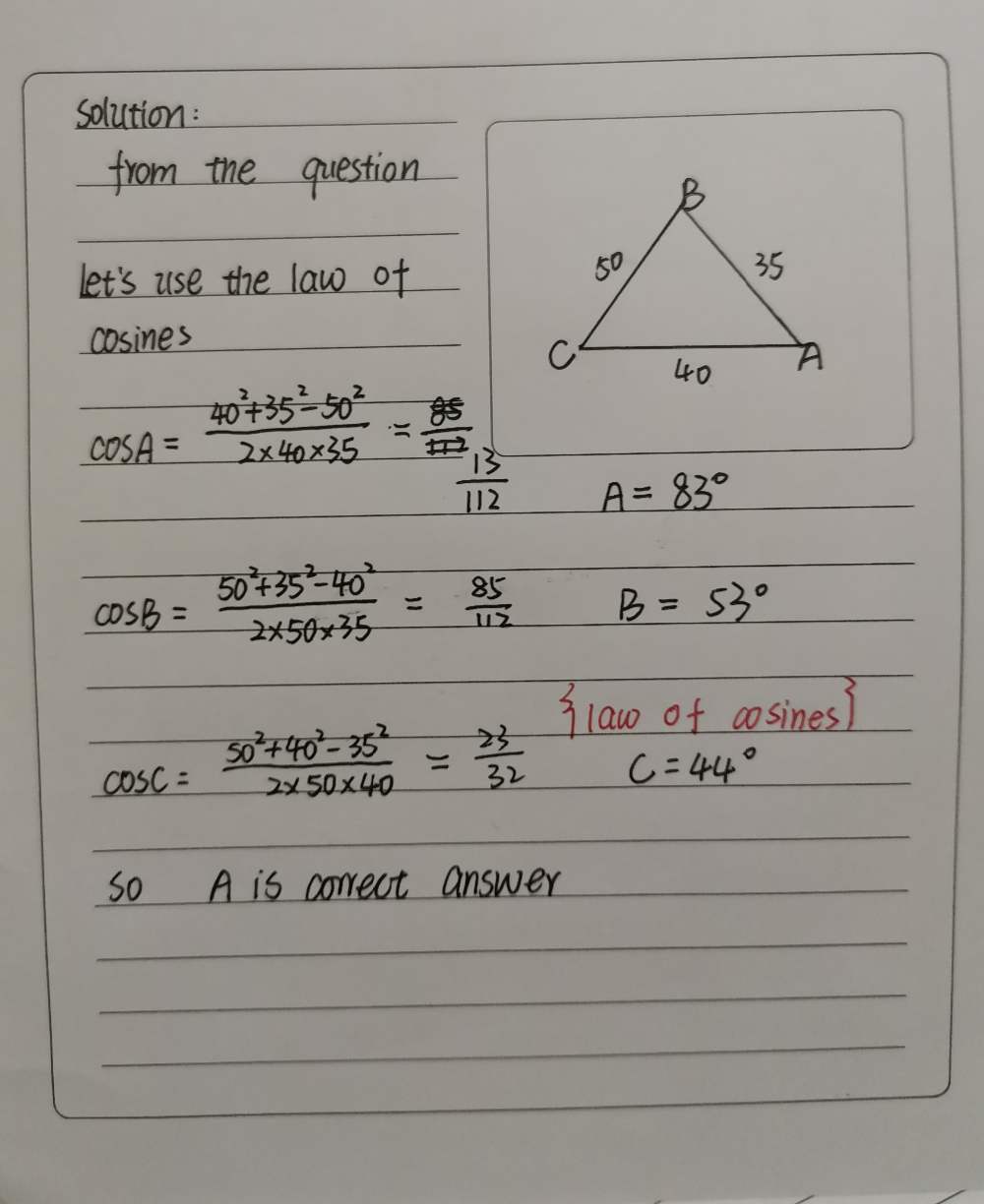 5. A triangular parcel of land has sides 50 ft., 4 - Gauthmath
