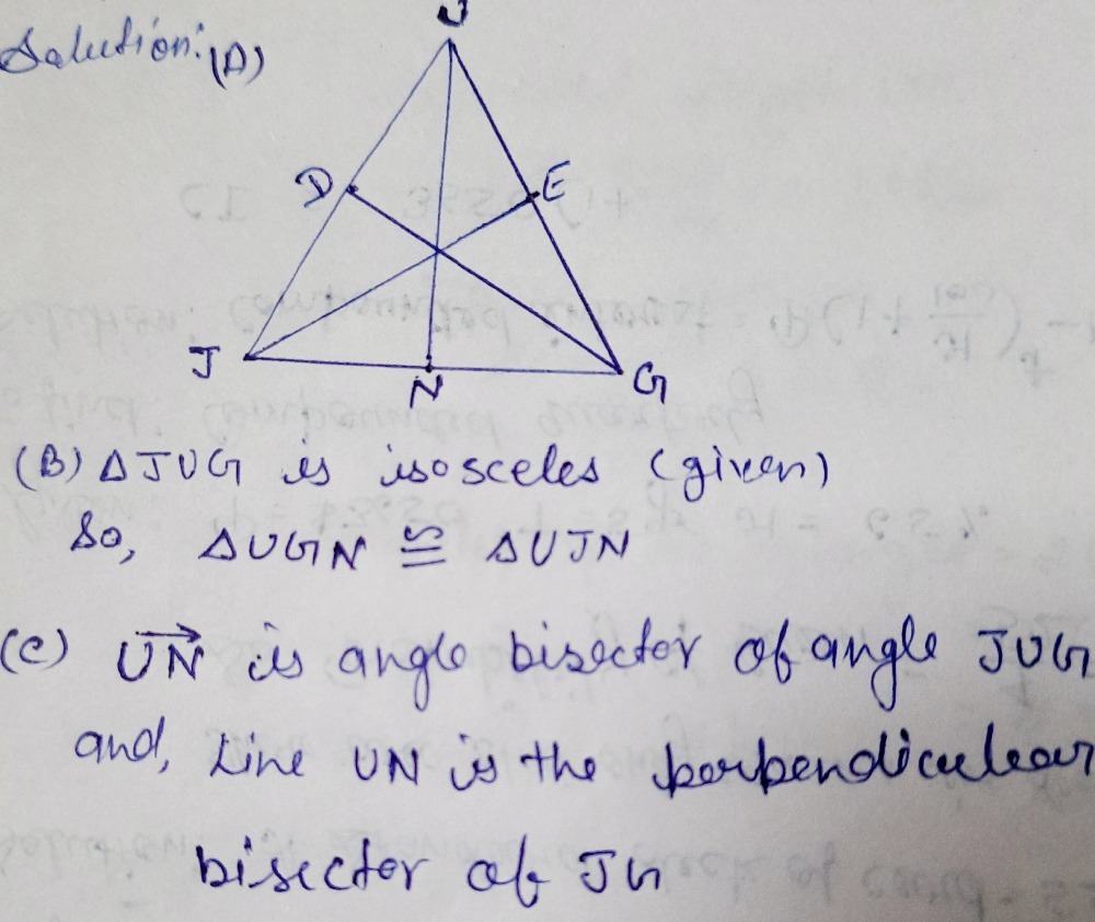 Solved: Using the same triangle, JUG an equilateral and UN is one of ...