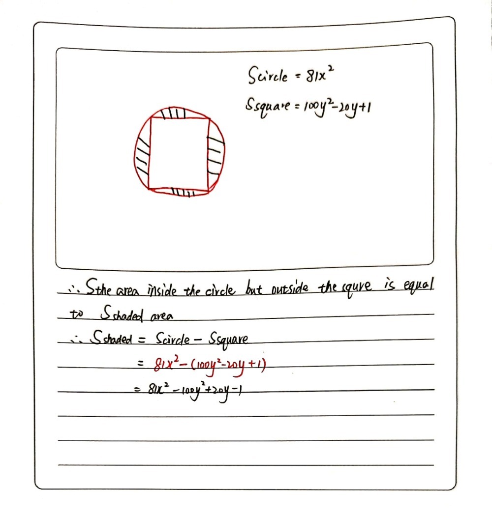 Solved: 3.) A square is enclosed in a circle. The area of the circle is ...