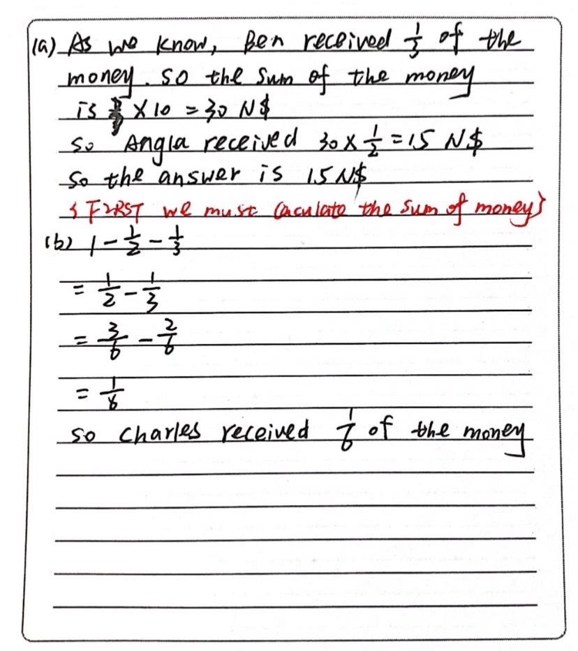 Solved: A sum of money was divided between three people. Angela ...