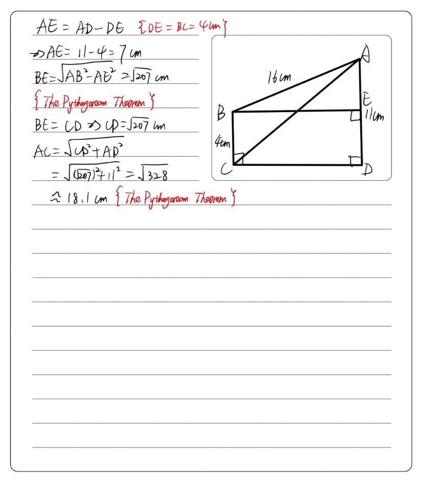 Solved: Calculate the length of AC to 1 decimal place in the trapezium below. [Math]