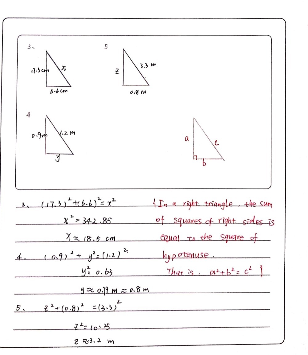 Solved: The lengths of the longest and shortest sides of a right-angled ...