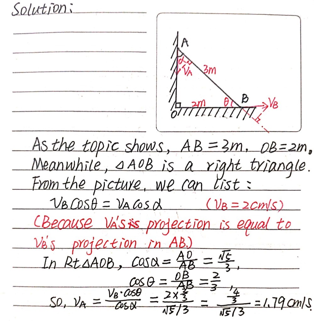 Solved: A 3-meter long steel pipe has its upper end leaning against a ...