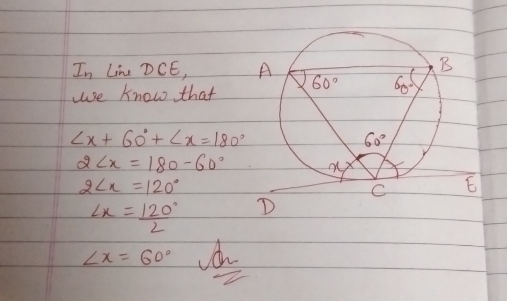 Solved: The diagram shows ABC is an equilateral triangle in a circle ...