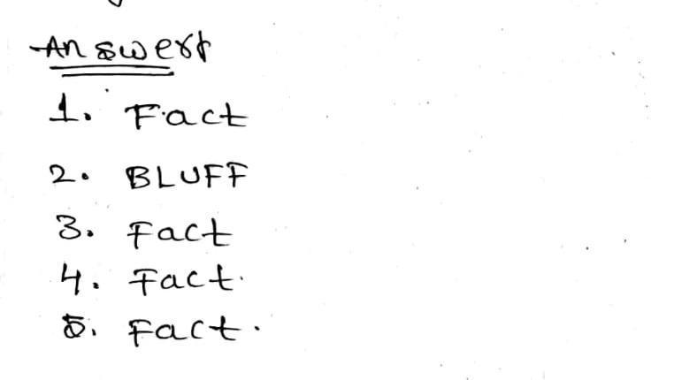 Activity 1: Fact or Bluff? Analyze the following s - Gauthmath