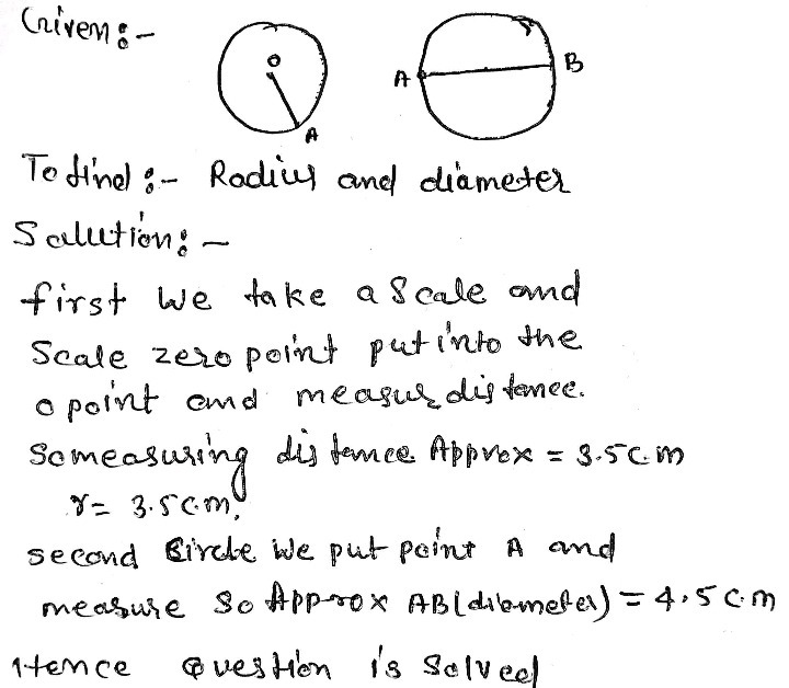 Solved: with chord PR Measure the radius and diameter of the circles ...