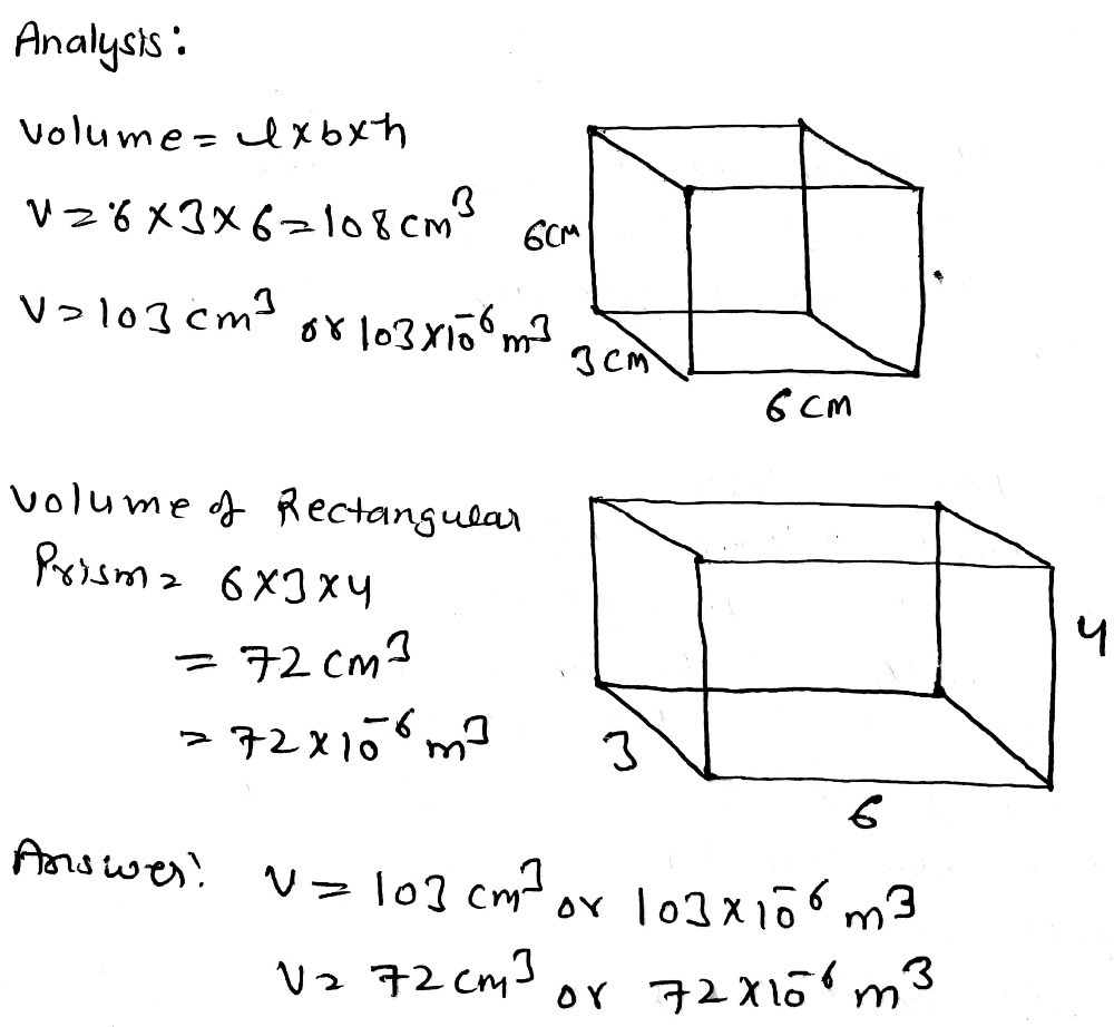 Solved: Find the volume of a given cube and a rectangular prism. Write ...