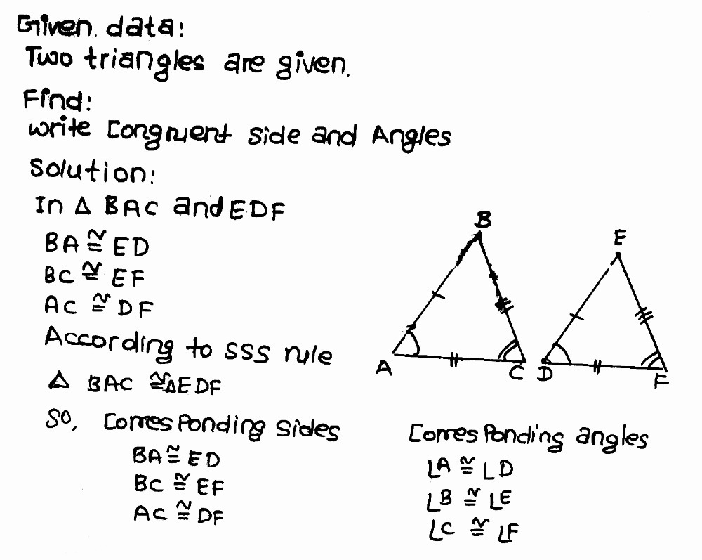 Solved: Given two triangles: Investigate: Matching vertices of the two triangles. Table 3: [] [Math]