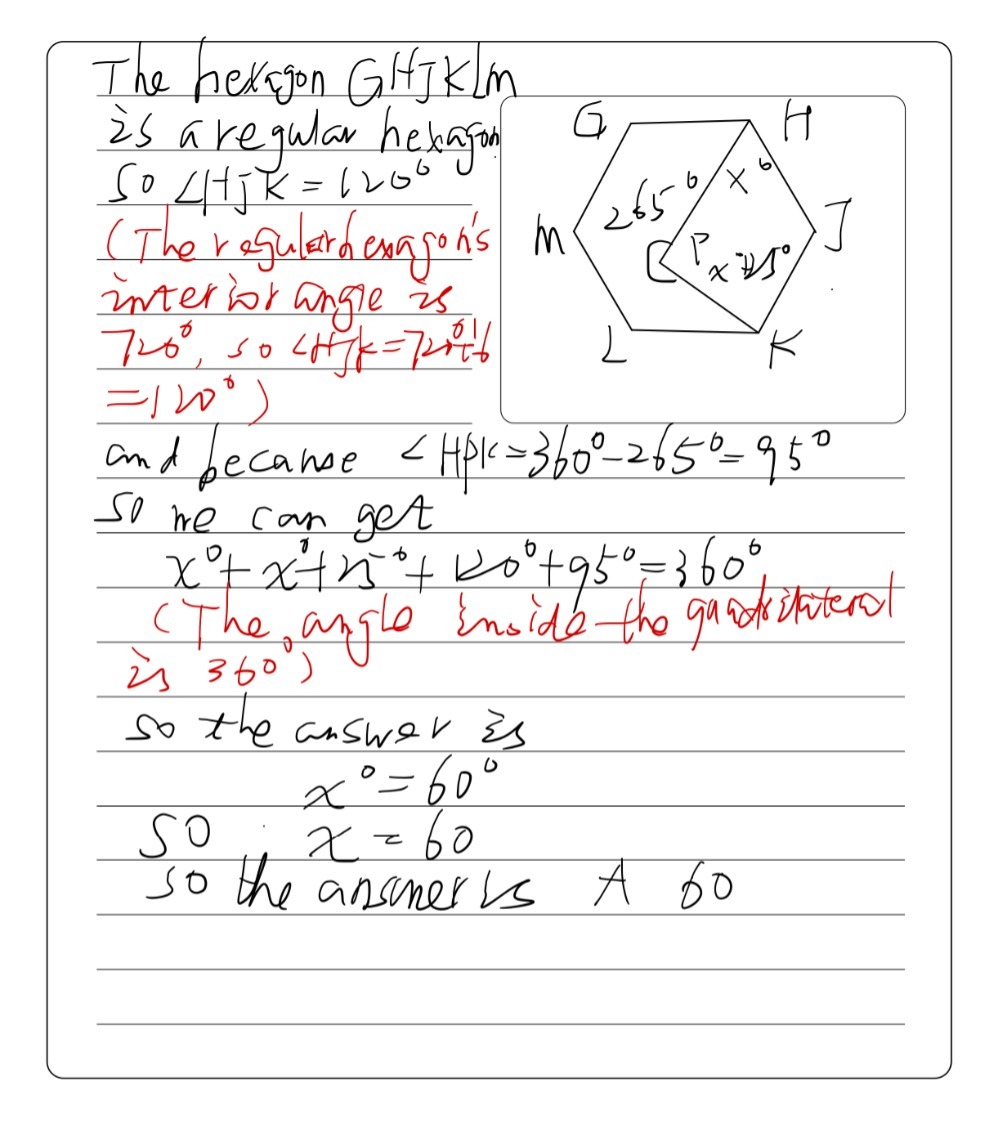 Selesai:In Diagram 7, GHJKLM is a regular hexagon and HJKP is a ...