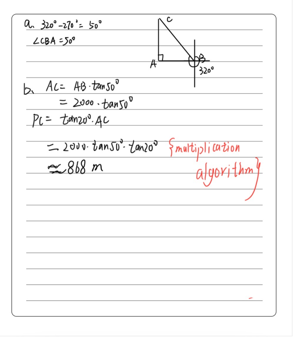 Solved: From a point, A, at the base of a mountain, the mountain peak ...