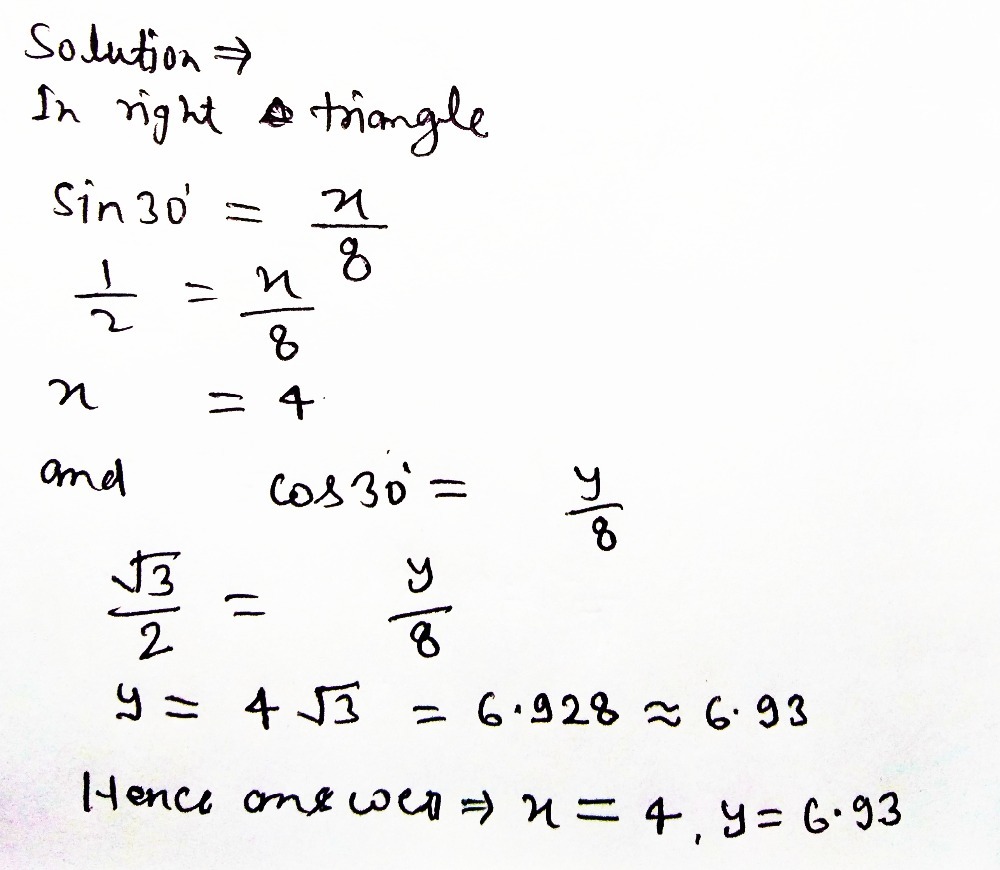 Find the value of y in the triangle below. - Gauthmath