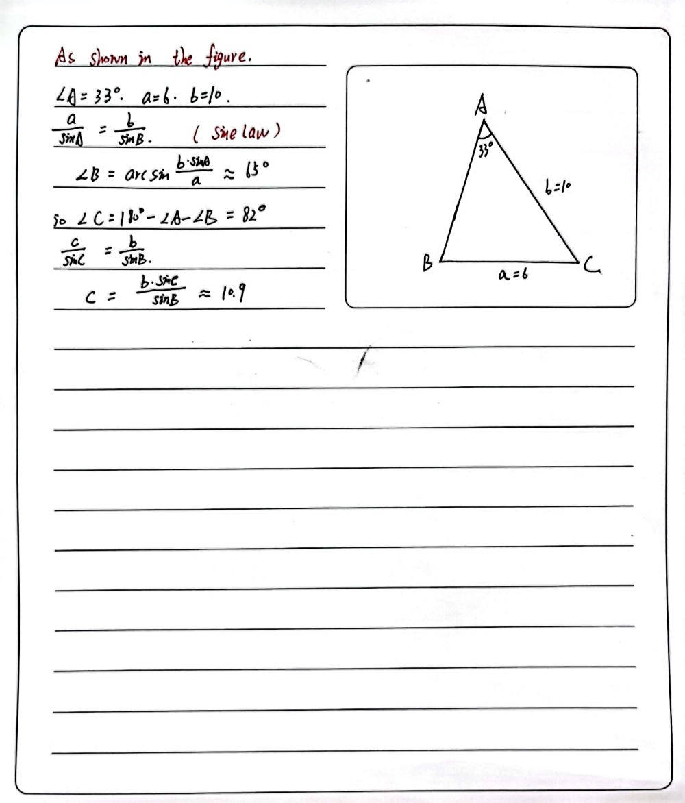 Solved: Determine the number of triangles possible given the following scenario, and sketch a ...