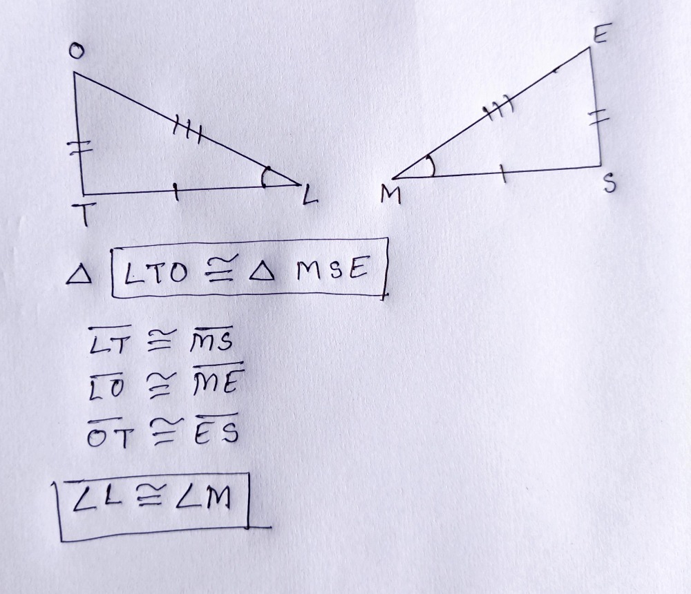 Solved: Learning Task 3. Draw a congruent triangle by putting names and identical markings on ...