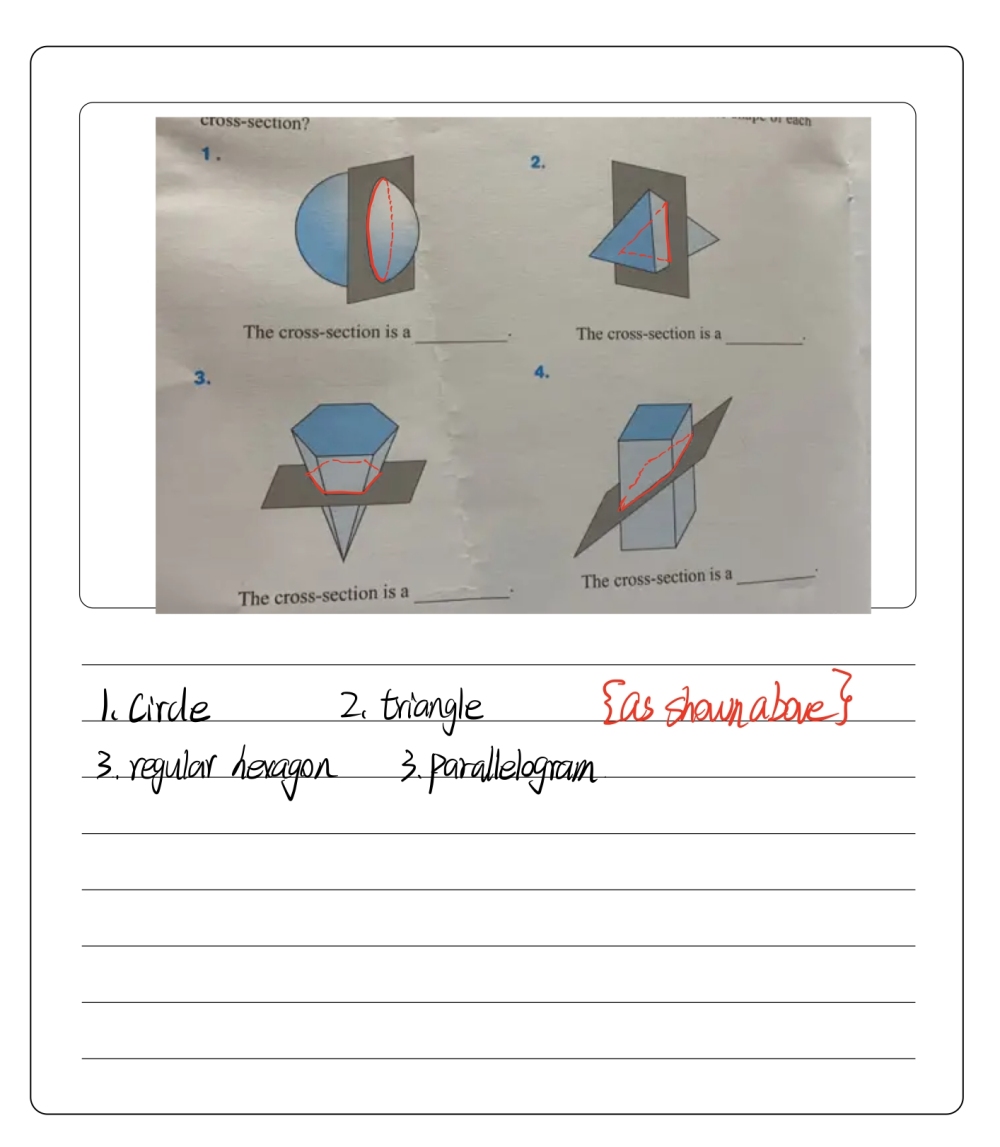 Solved: Objective To learn the cross-sections of pyramids, prisms and ...