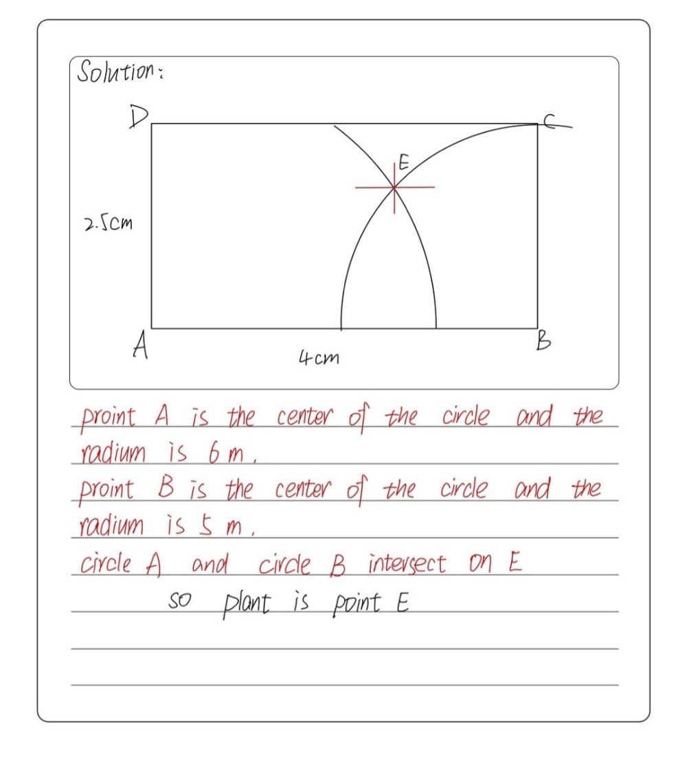 Solved: Here is a scale drawing of a garden. Tom wants to plant a tree ...