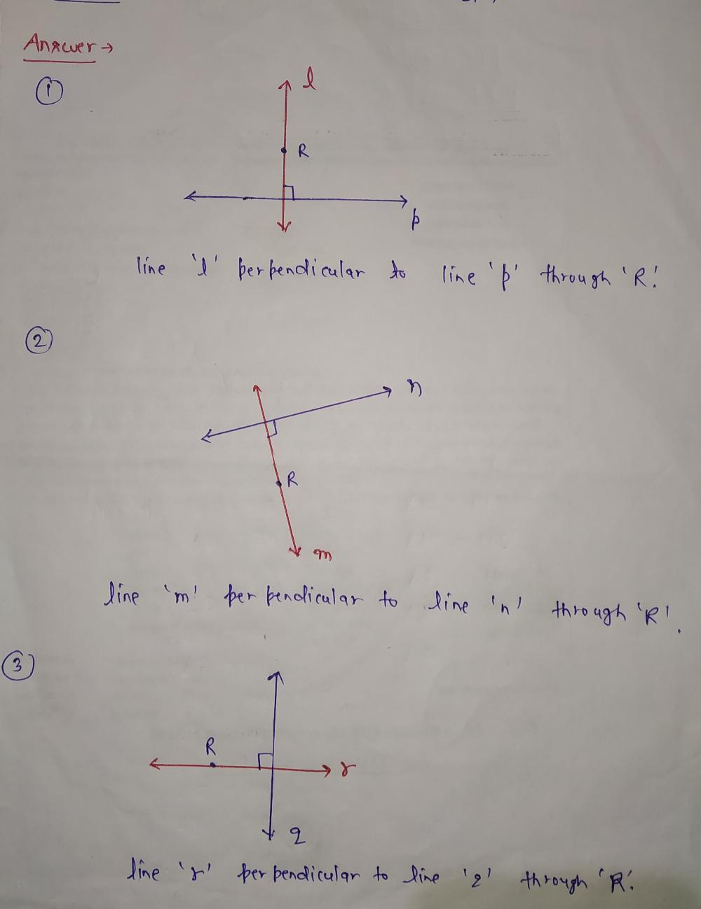Solved: Direction: Construct perpendicular lines using the given figures below. Do it in your ...