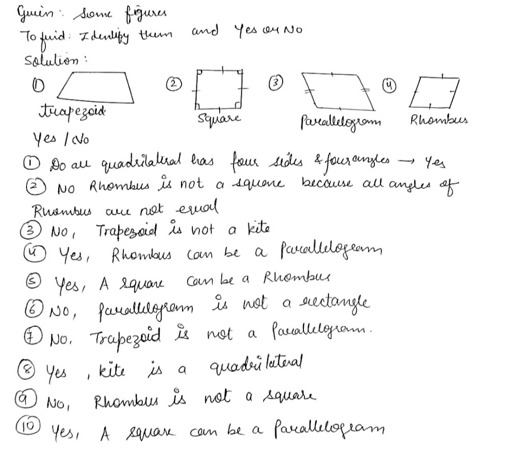 Solved: Identify the following quadrilaterals.( square, rectangle ...