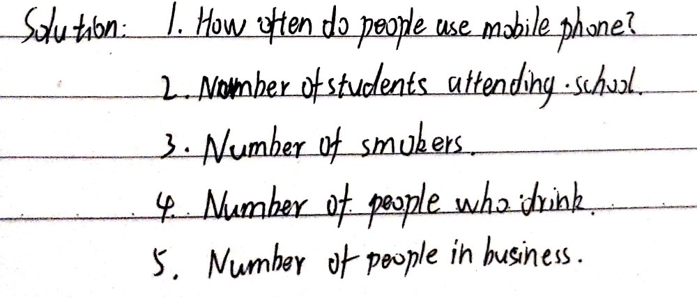 List down five 5 different real-life situations wh - Gauthmath