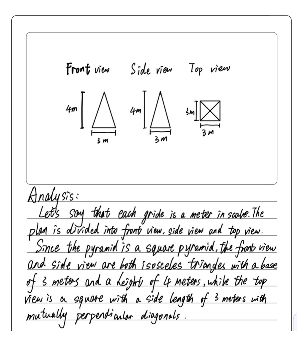 Solved: The diagram shows a square based pyramid with a perpendicular ...