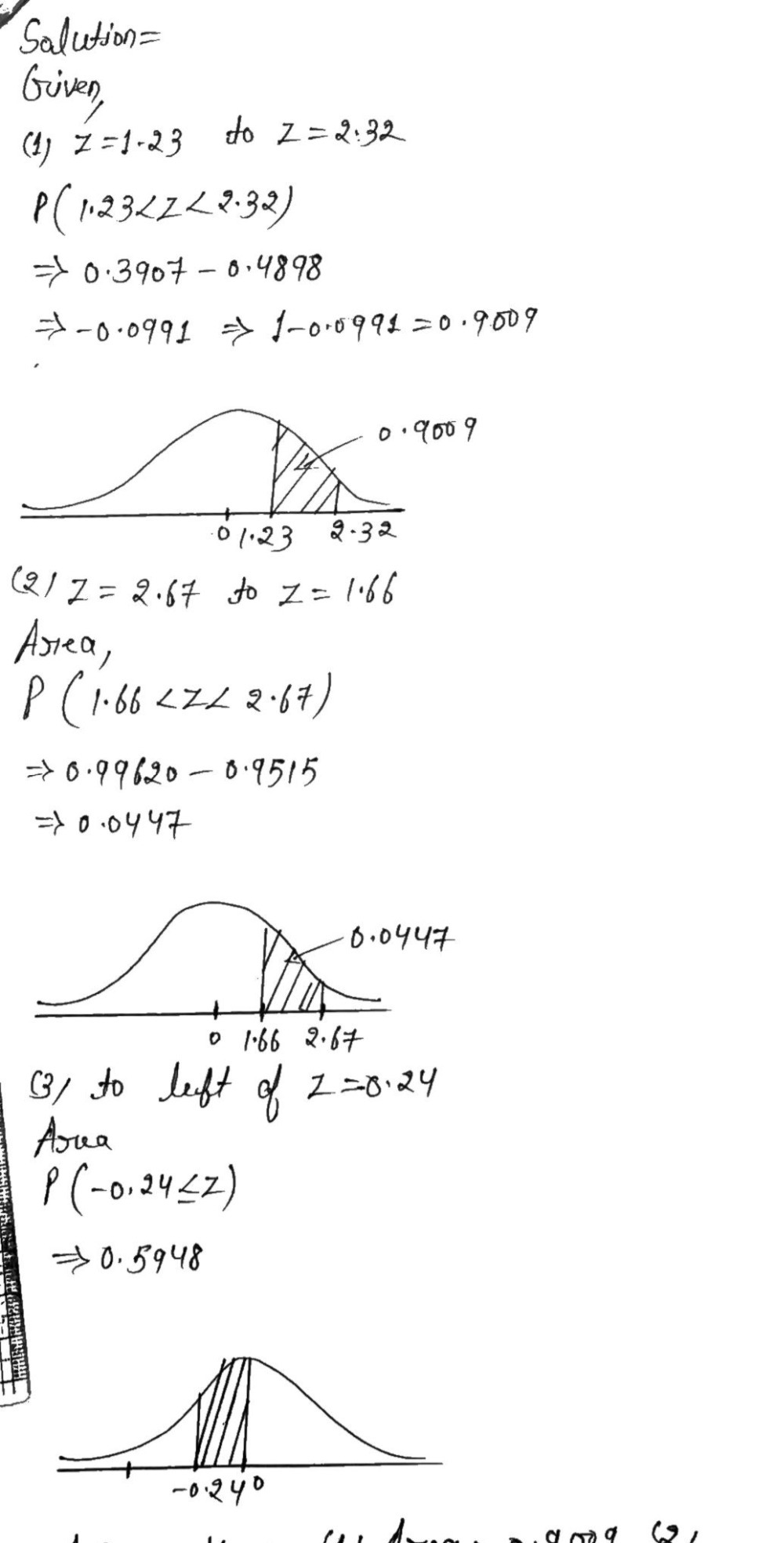 Solved: a Directions: Draw the graph and find the area under the normal ...
