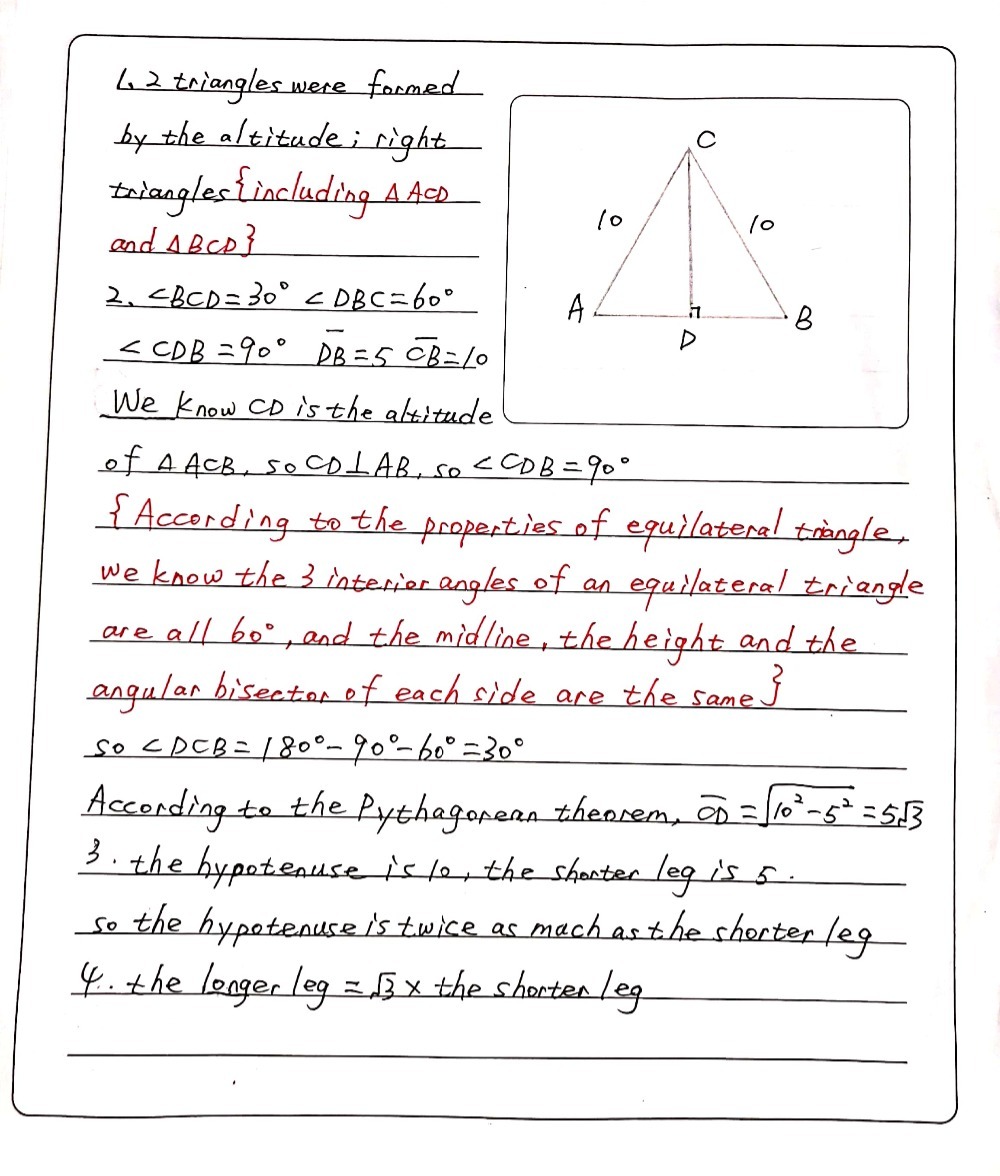 Solved: On the graphing paper draw an equilateral triangle ACB, 10 ...