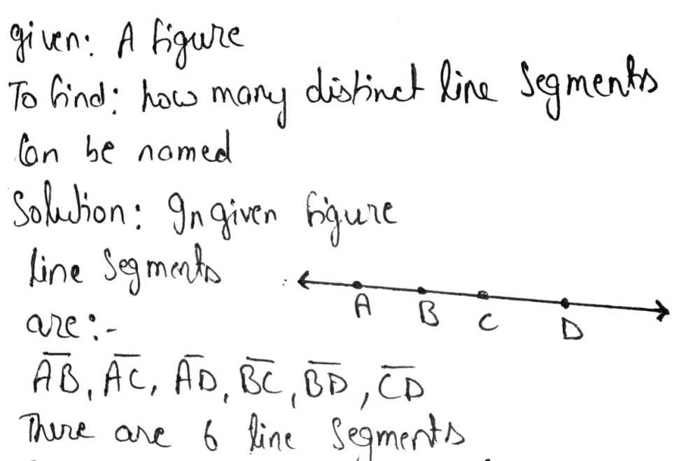 Solved: How many distinct line segments can be named in the figure? A B ...