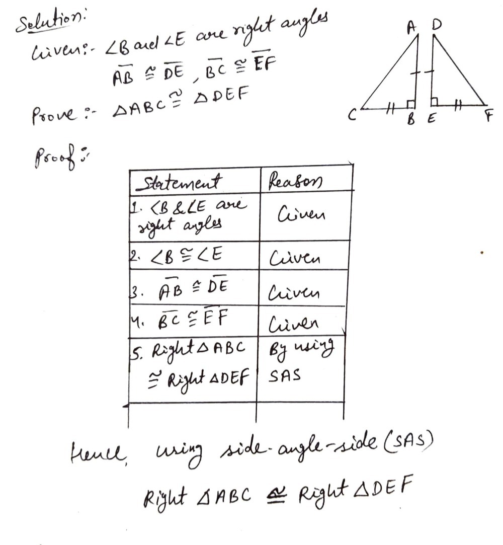 Solved: LL RIGHT TRIANGLES THEOREM (The Leg-Leg Theorem) If the two ...