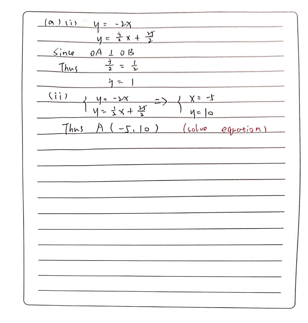 Solved: Diagram 1 shows a trapezium OABC. The line OA is perpendicular ...