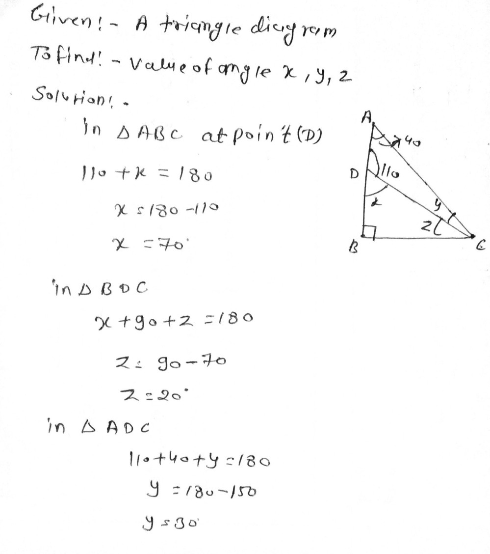 Solved: The diagram shows triangle ABC. Work out the sizes of angles x ...