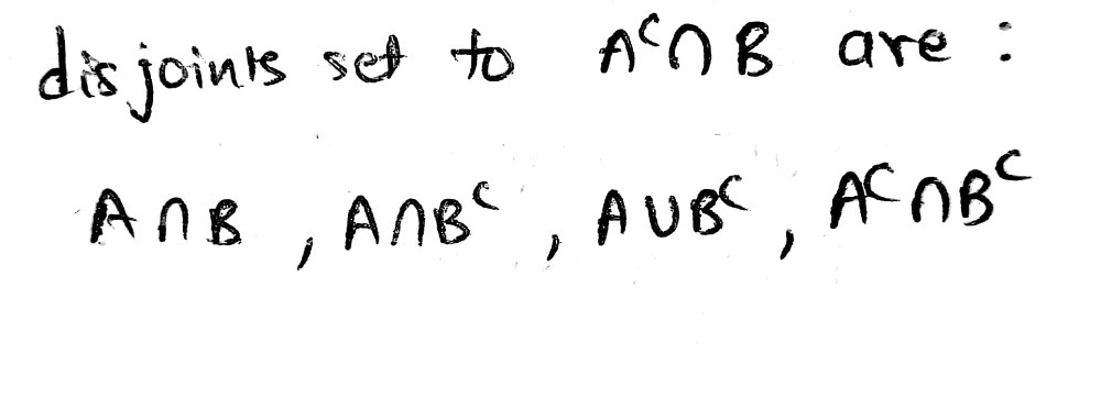 Solved: Indicate which sets are disjoint to the given set. (Select all that apply.) A^C∩ B A B 2 ...