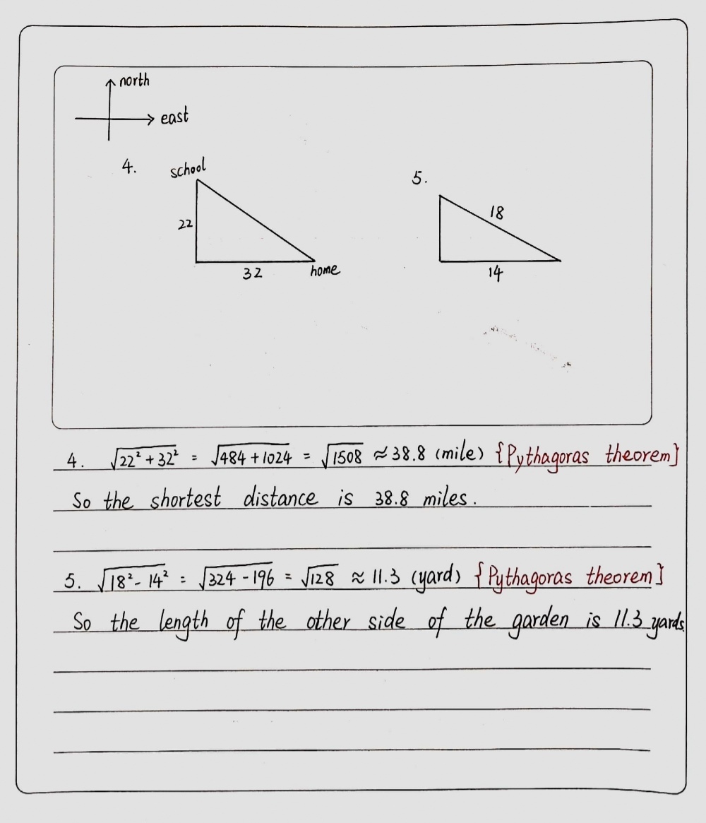 Solved: Activity 8: ems below using the Pythagorean Theorem. Round the ...