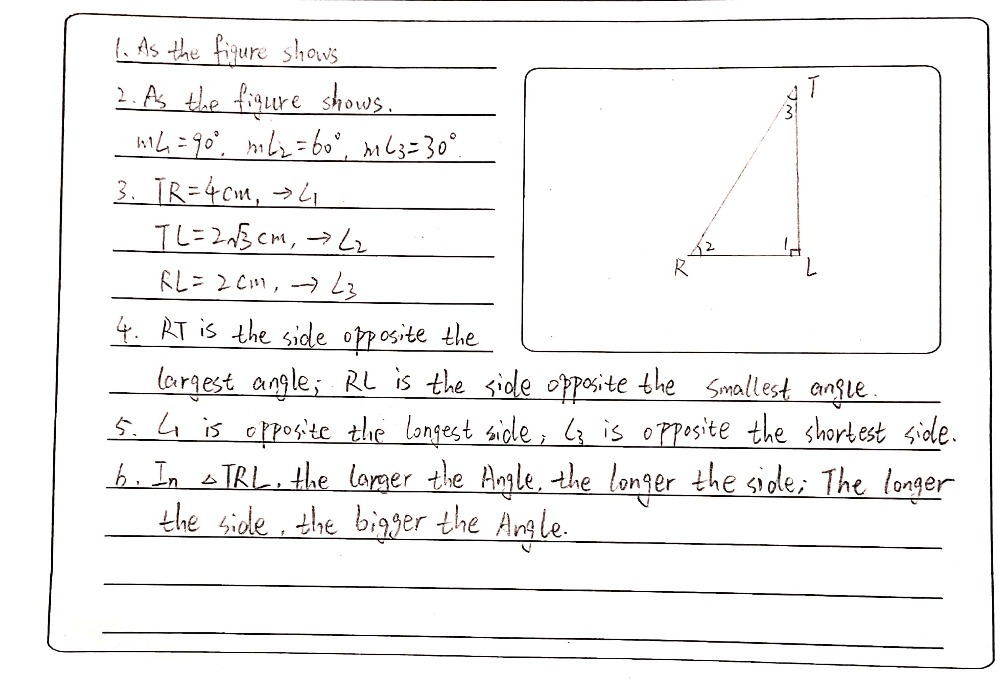 Solved: Draw a scalene triangle. Name TRL 2. Measure the angles of the ...