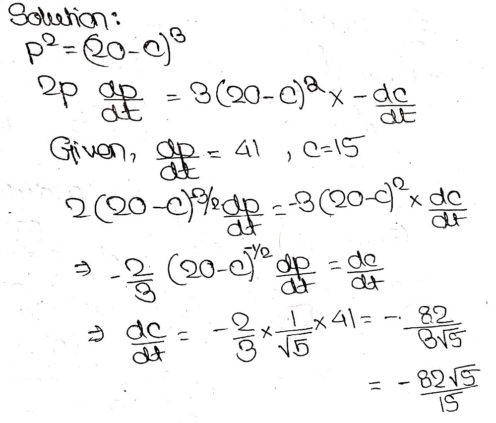 The positive variables p and c change with respect - Gauthmath