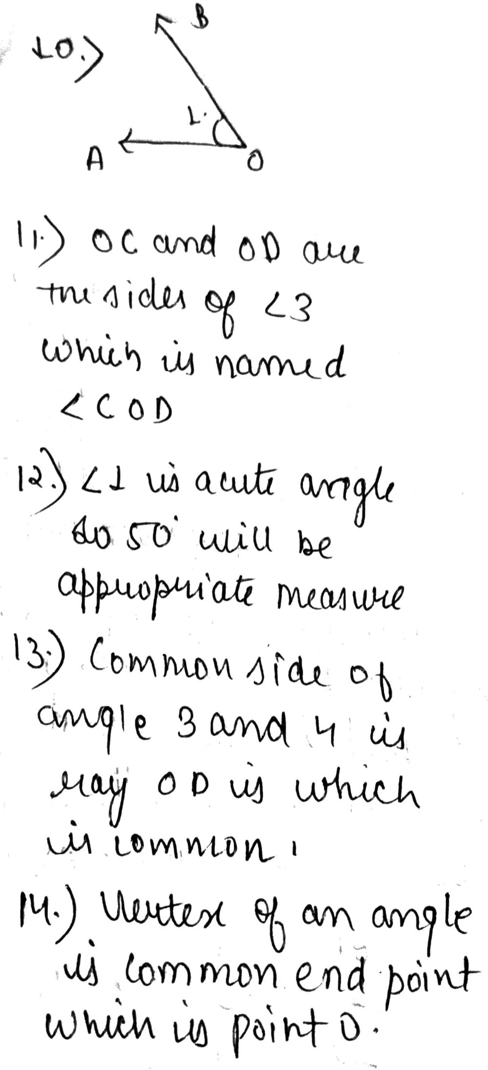 Solved: 1: (y-1) 10. Name ∠ 1 using three letters a. ∠ AOB b. ∠ BOC ∠ ...