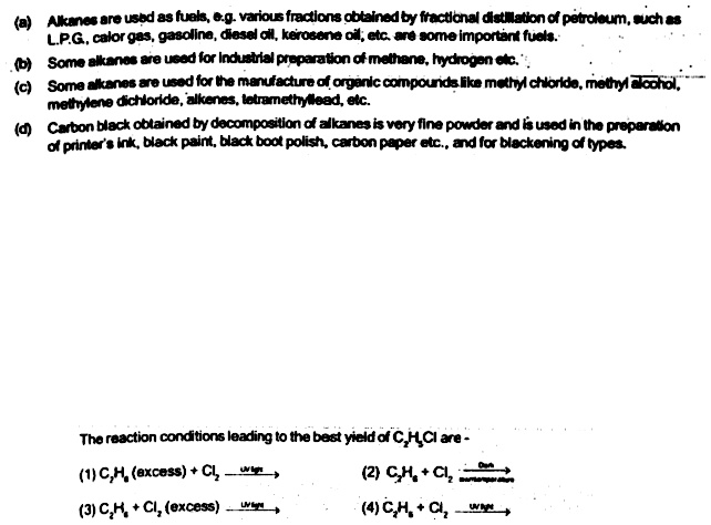 Solved: a Alkanes are used as fuals, e.g. various fractions obtained by ...