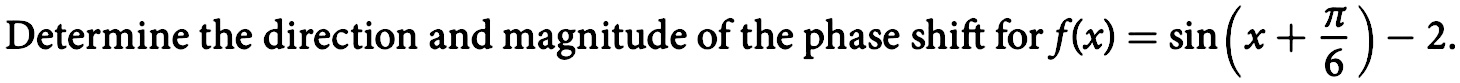 Solved: Determine the direction and magnitude of the phase shift for fx ...