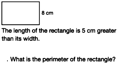 Solved: The length of the rectangle is 5 cm greater than its width ...