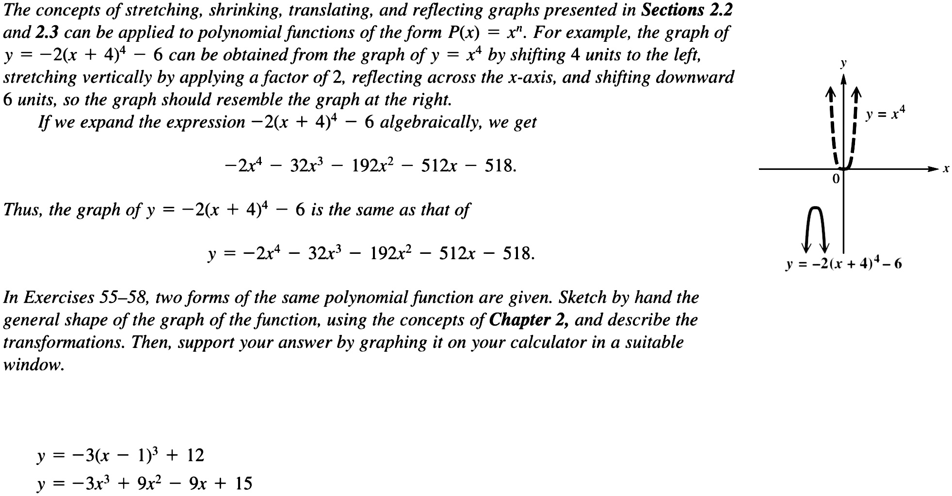 Solved: The concepts of stretching, shrinking, translating, and ...