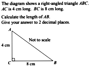 Solved: The diagram shows a right-angled triangle ABC. AC is 4 cm long. BC is 8 cm long ...