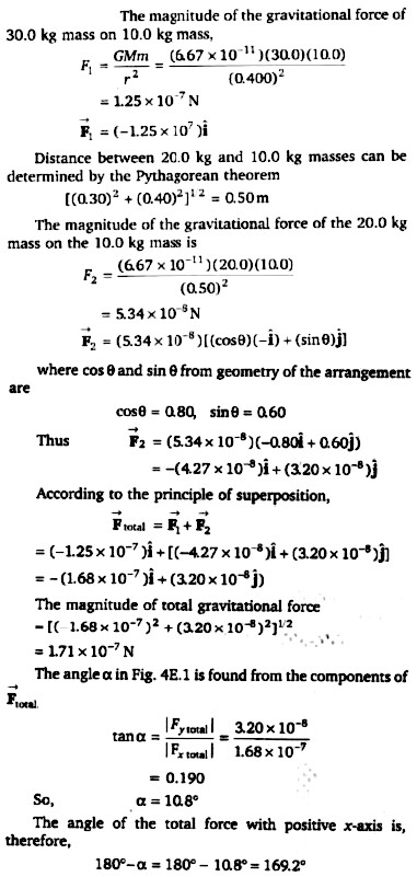 Solved: Fig. 4E.1 shows three masses. Assuming them to be point masses ...