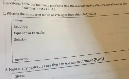 Solved: Directions; Solve the following problems. Use dimensional ... Solved: Directions; Solve the following problems. Use dimensional ...