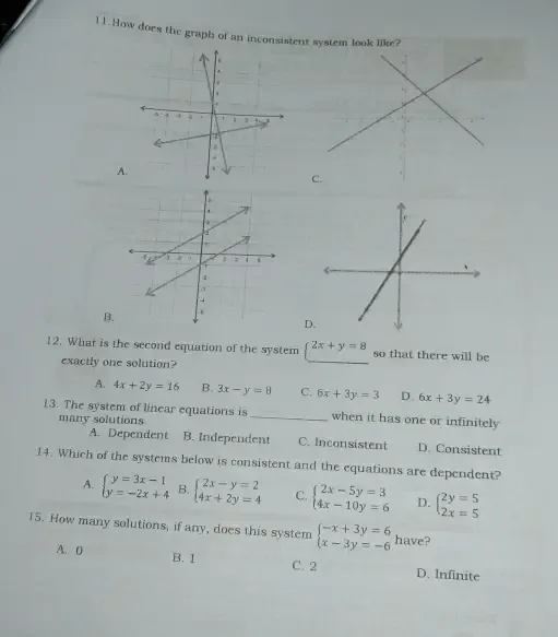 Solved 1 1 How Does The Graph Of An Inconsistent A B D 12 What Is The Second Equation Of 3232